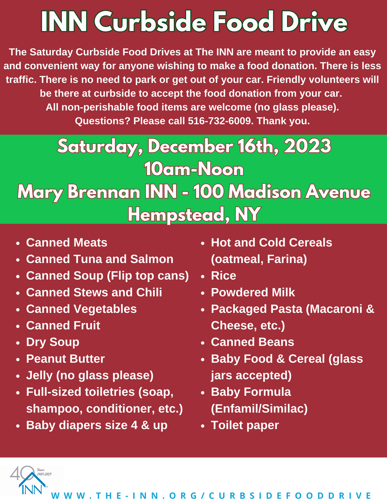 Curbside Food Drive – The INN